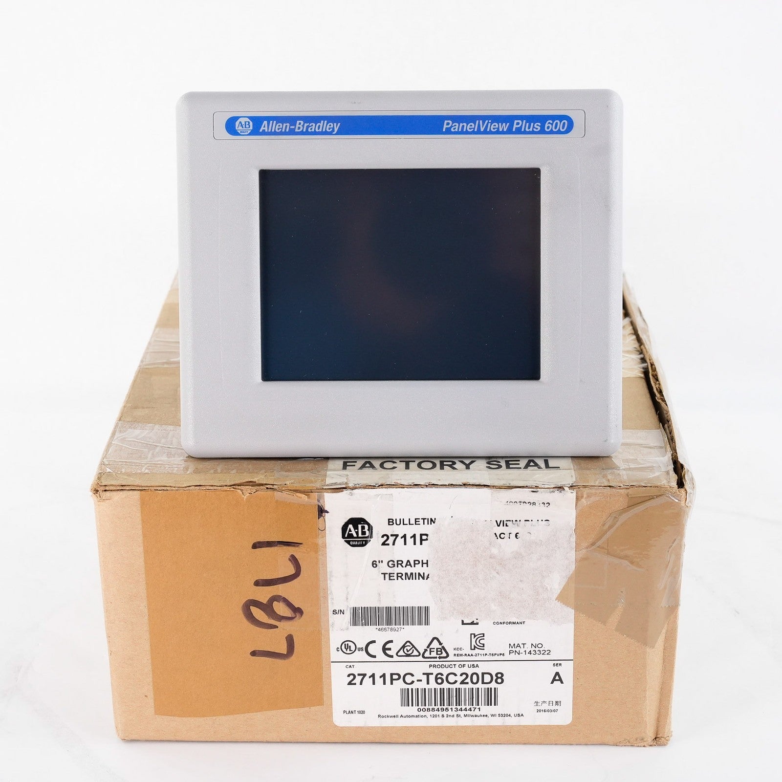 Allen Bradley 2711PC-T6C20D8 /A PanelView Plus Compact 600 Display - R ...
