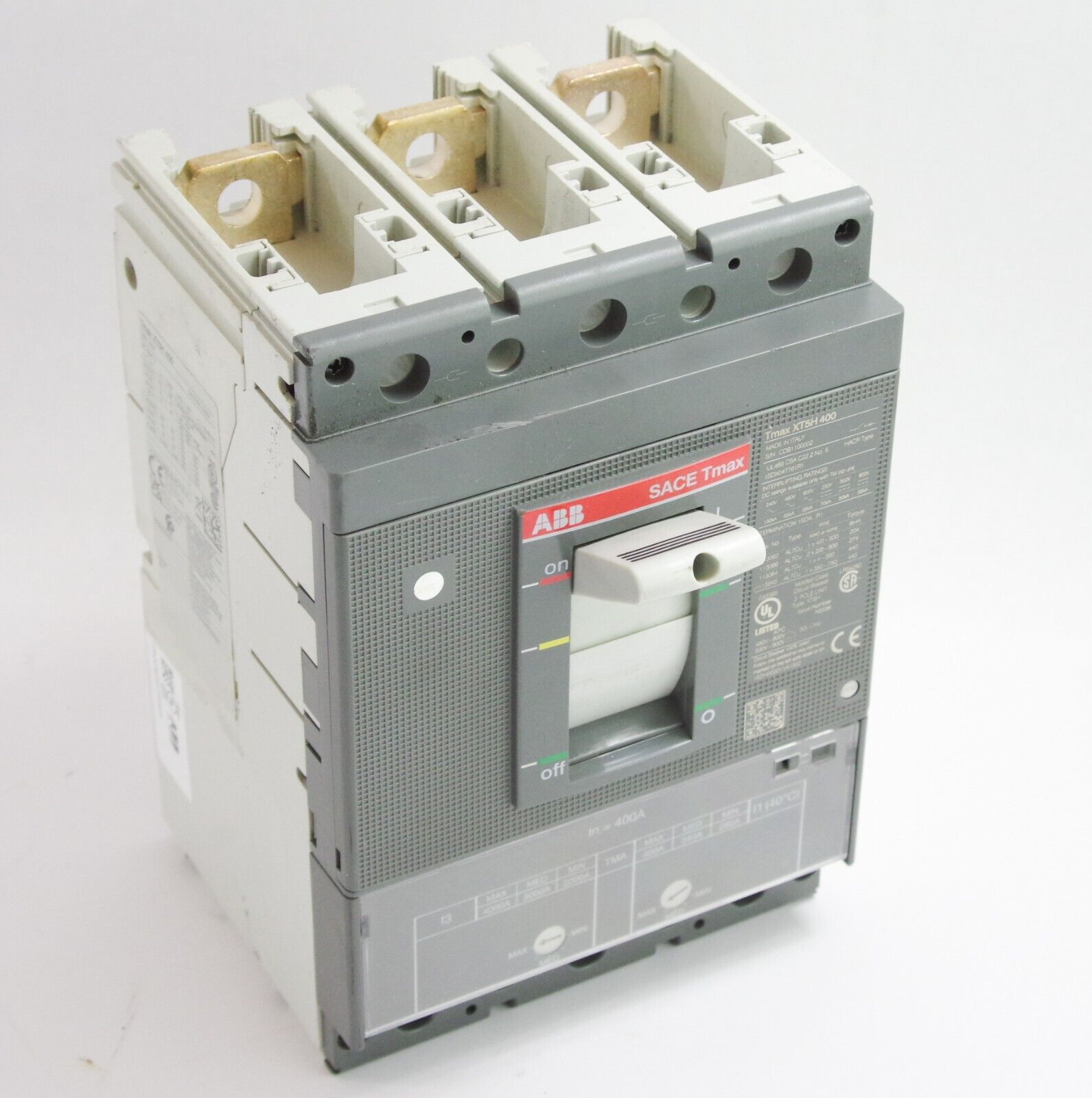 ABB Sace TMax XT5H400 400A 600A 3 Pole Circuit Breaker / XT5H 400 – NJT Automation